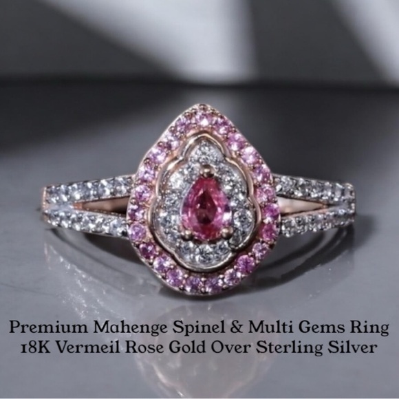 Jewelry | Mahenge Spinel Multi Gems Ring 18k Vermeil Rose Gold Over ...
